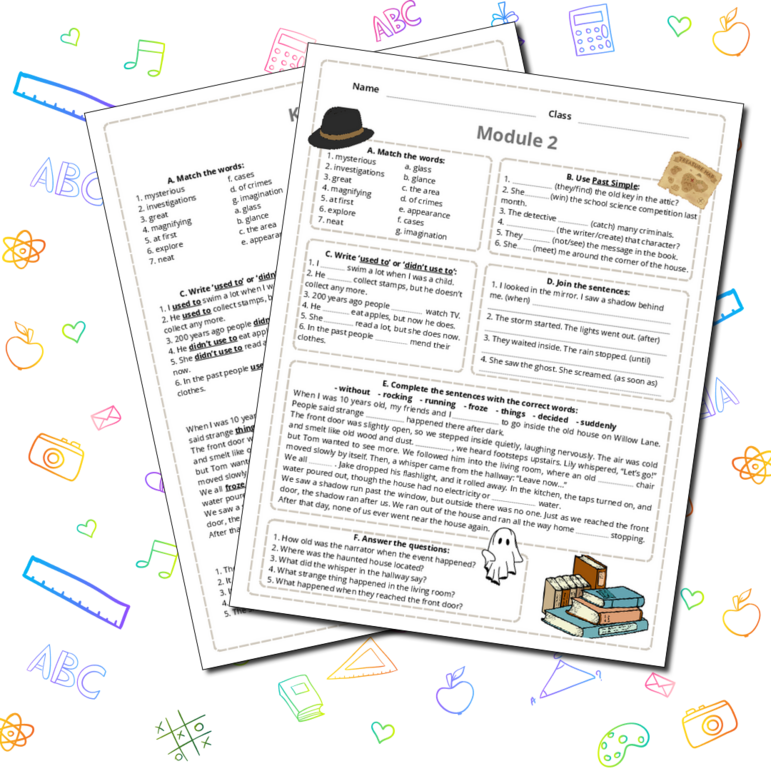 Рабочий лист по английскому языку Spotlight 7. Module 2.