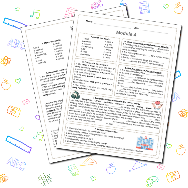 Рабочий лист по английскому языку Spotlight 7. Module 4.