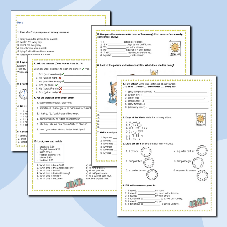 Рабочий лист к Spotlight 4. Module 2 - 4a, 4b