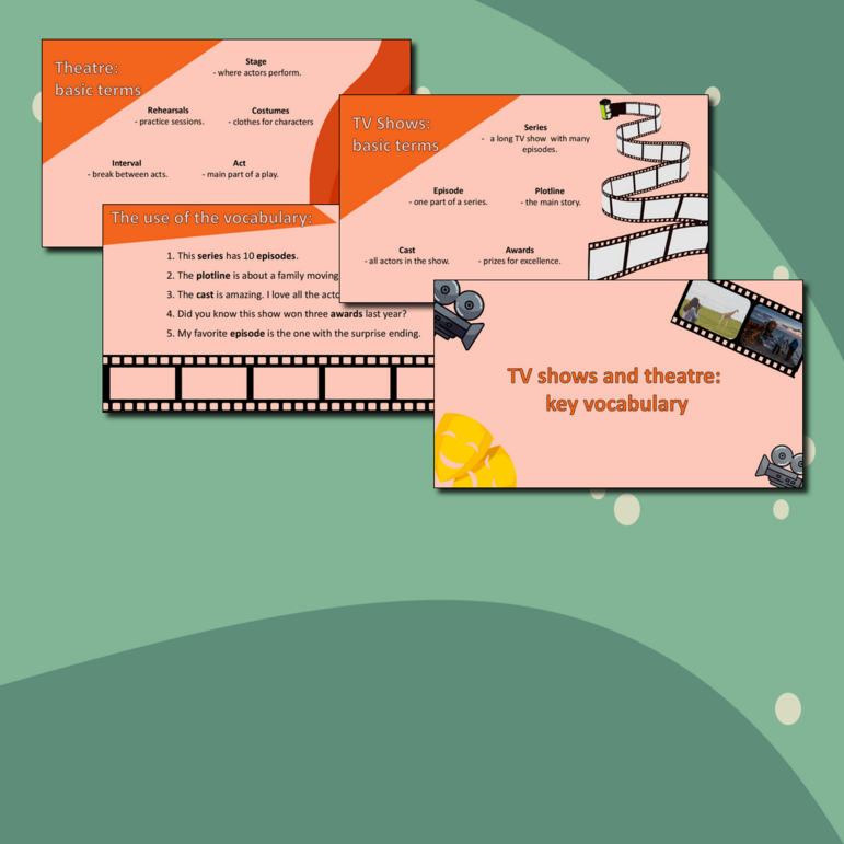 Презентация по английскому языку по теме «TV shows and theatre: key ...