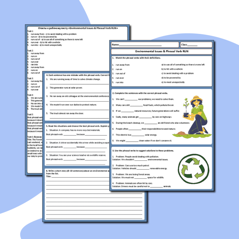 Рабочий лист "Environmental Issues & Modals" к УМК Spotlight 10 Module 4c