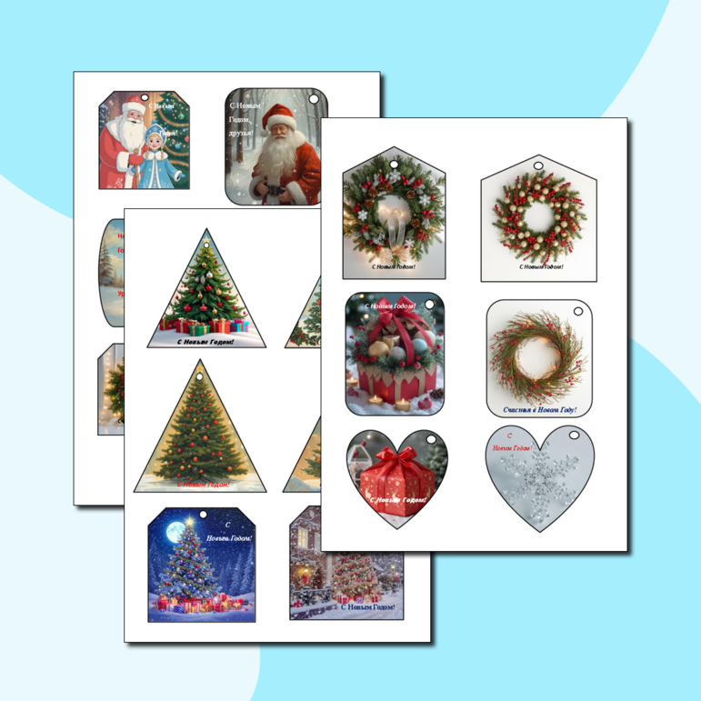 Бирки на Новый Год (Новогодние бирки)