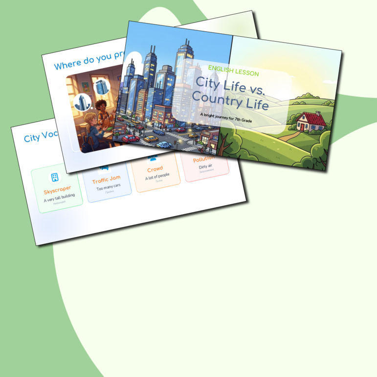 Презентация по английскому языку «City Life vs. Country Life»