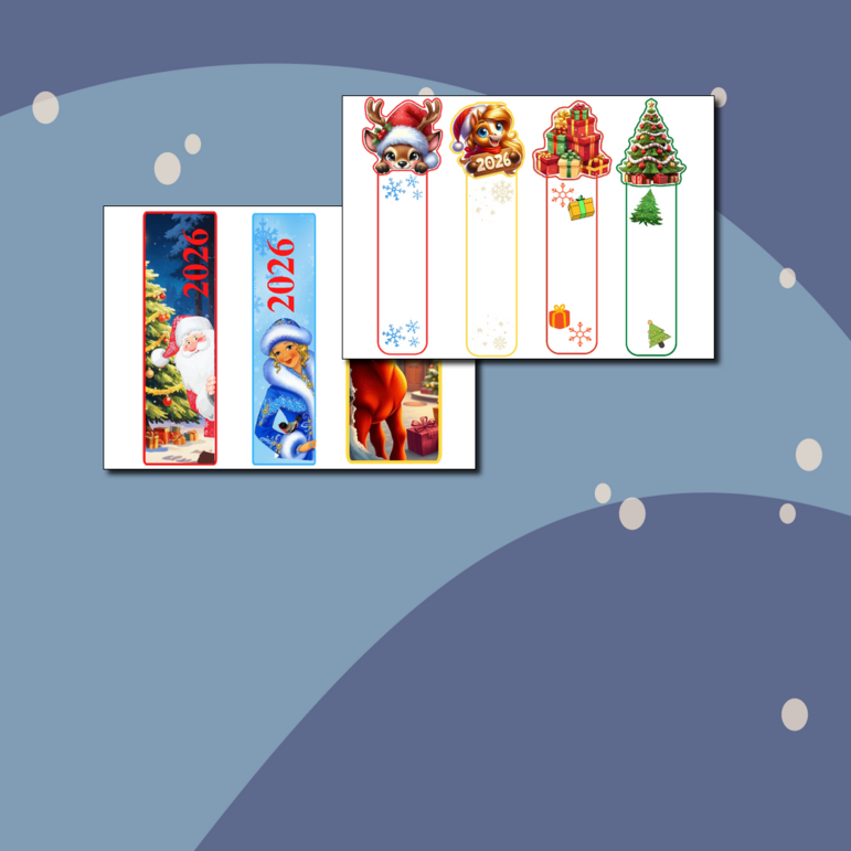 Набор новогодних закладок