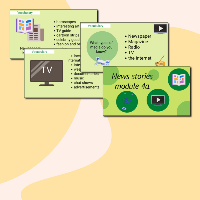 Презентация "News Stories" к УМК Spotlight 7 Module 4a|Past Continuous|Types of Media