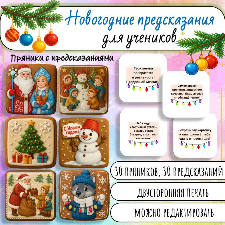Новогодние предсказания для учеников