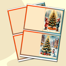 Новогодние открытки в советском стиле.