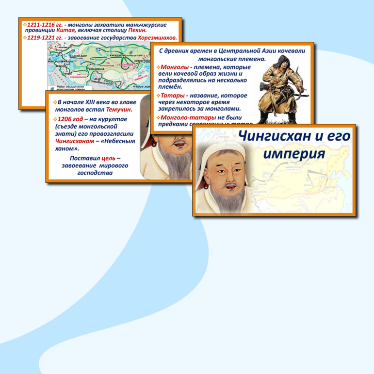 Памятка по истории России "Чингисхан и его империя" (6 класс)