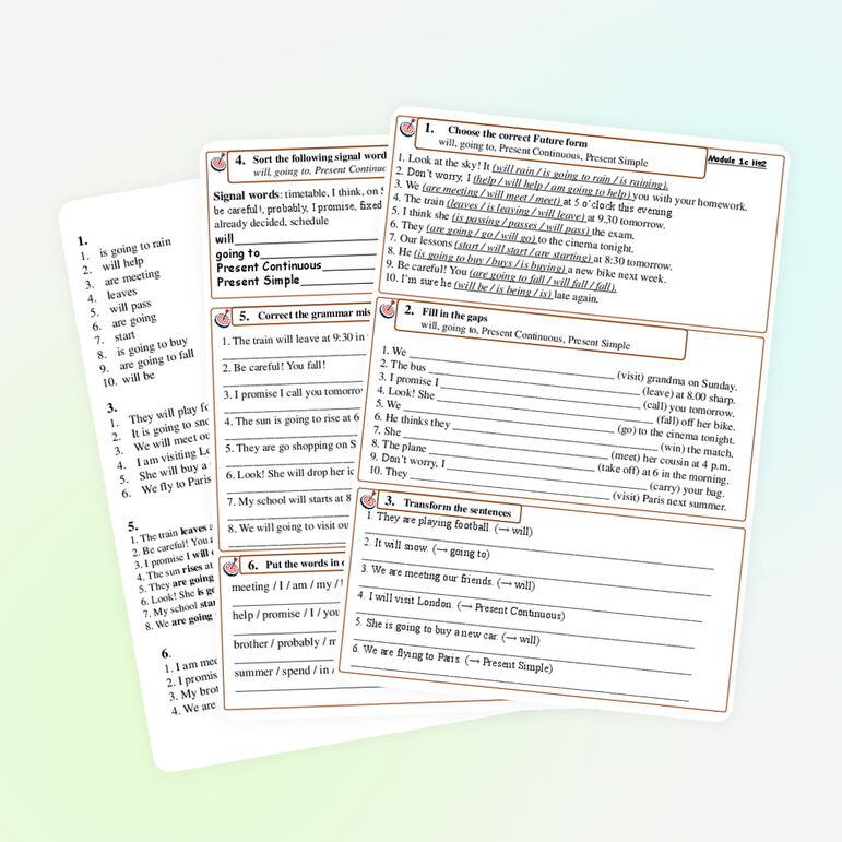 Рабочий лист №2 к УМК "Spotlight 8". "Module 1c" Future form