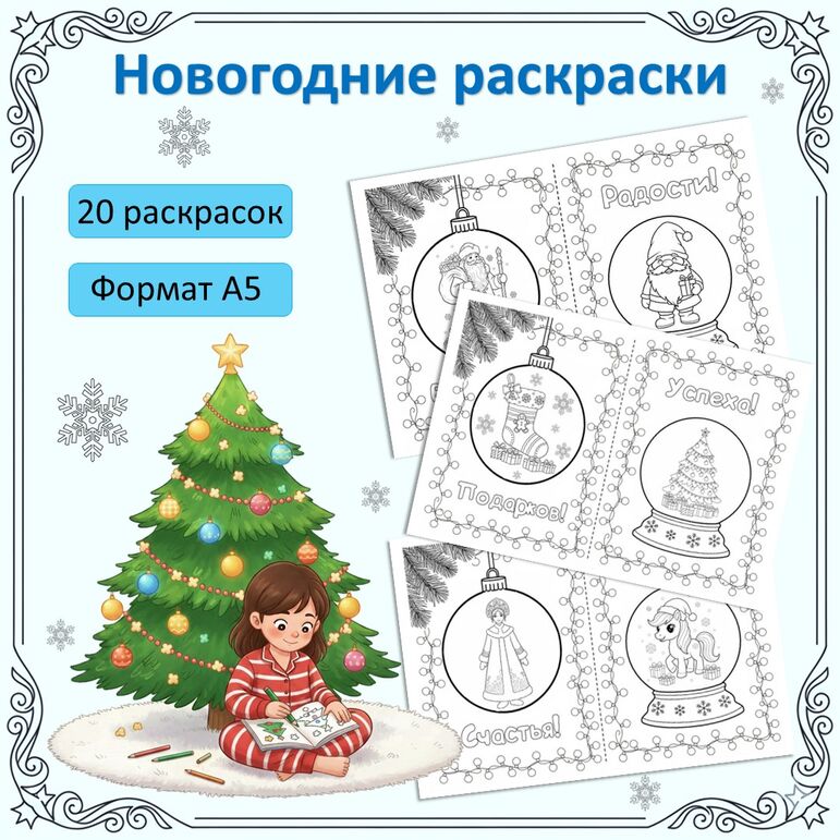 Новогодние раскраски