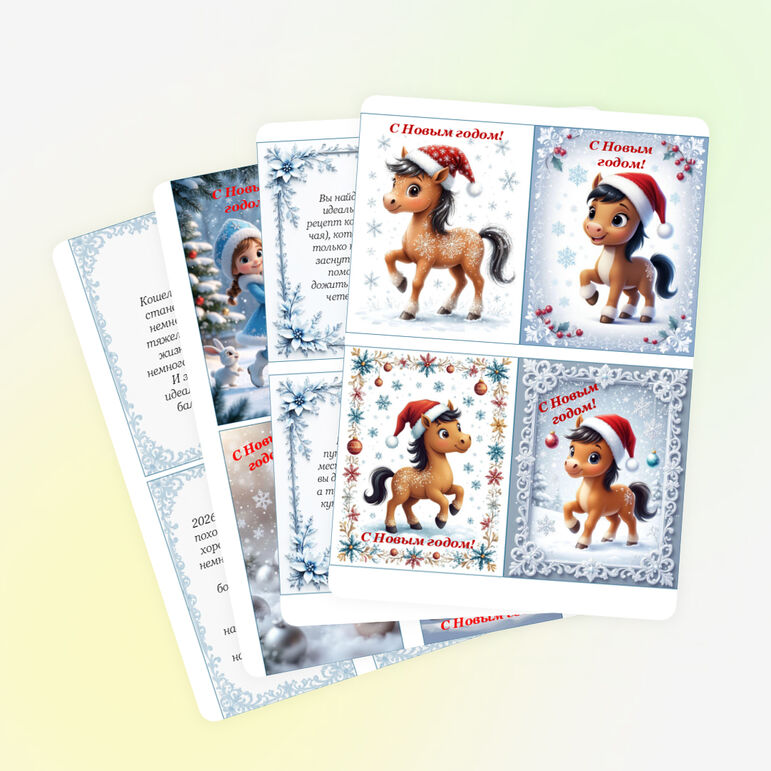 Карточки-открытки "Новогодние предсказания"