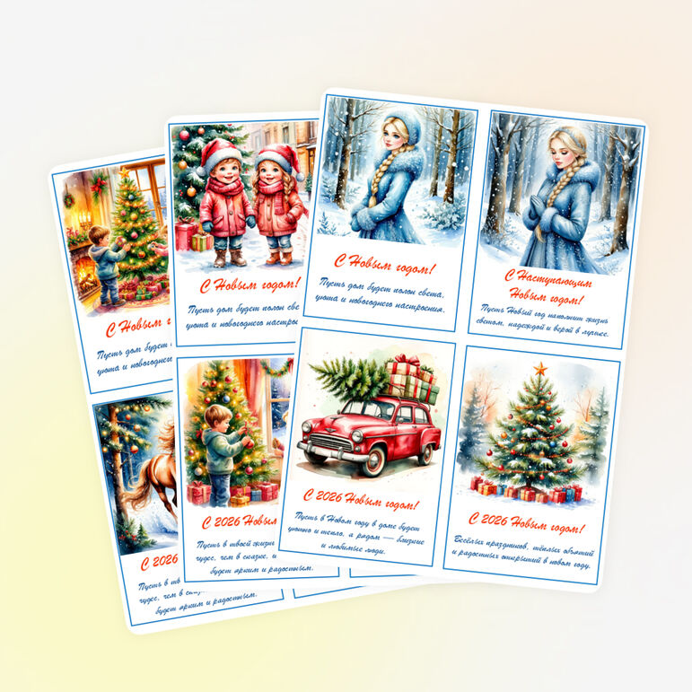 Новогодние открытки к 2026 году