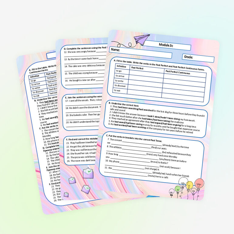 Рабочий лист к учебнику Spotlight 8 module 3c по теме Grammar in Use: "Past Perfect vs. Past ...