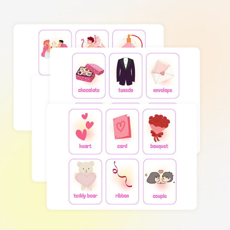Flash cards - Valentine's Day