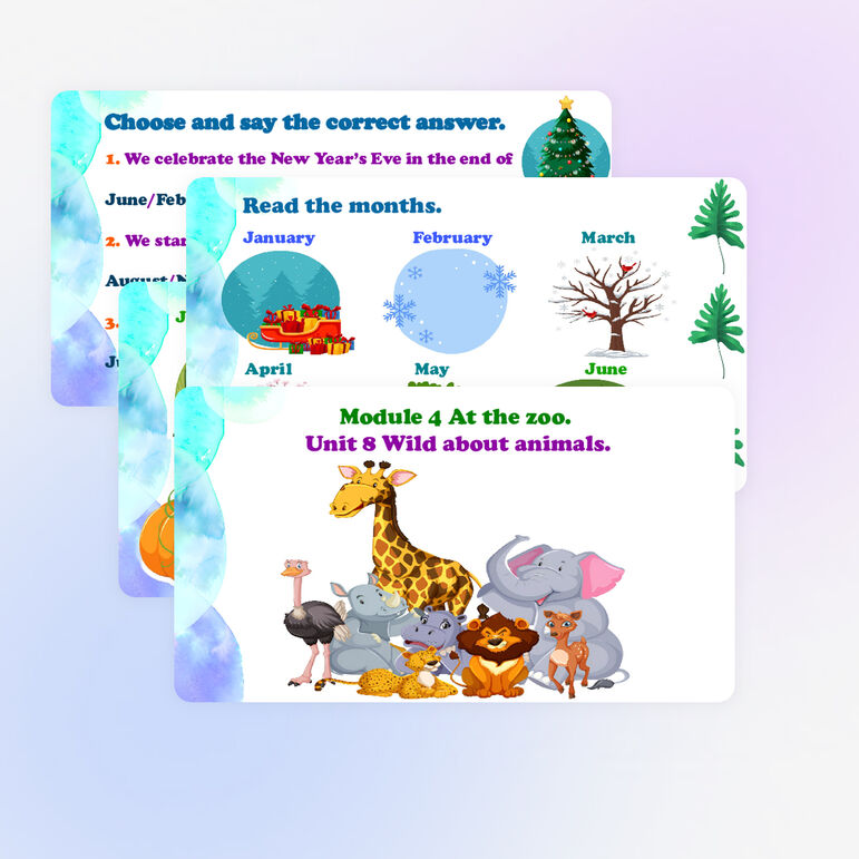 Интерактивная презентация к учебнику Spotlight 4, Module 4 «At the zoo», unit 8B «Wild about ...