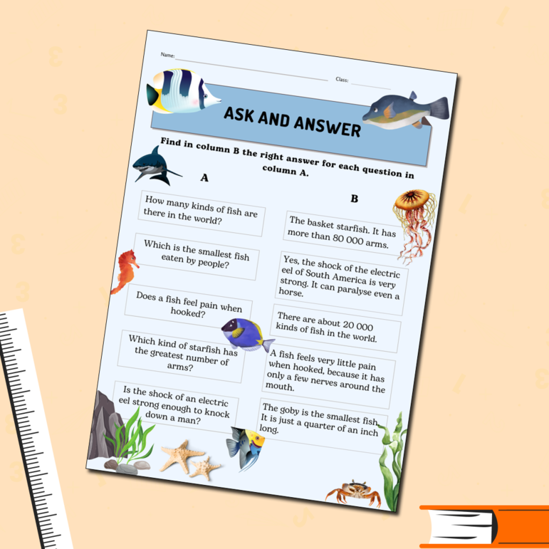 Worksheets "Different Fish" (Ecology Lesson)