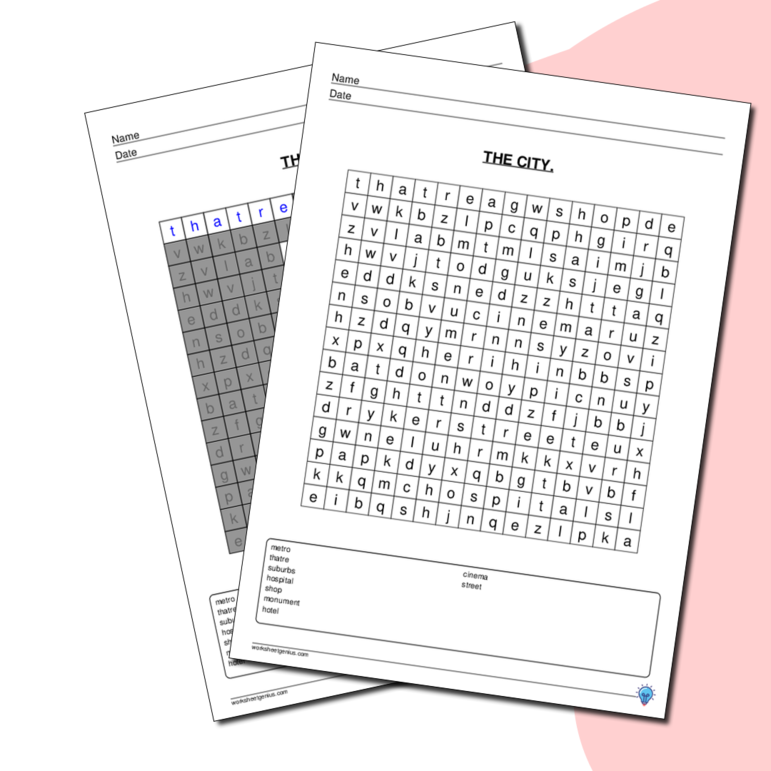 THE CITY. Worksheet