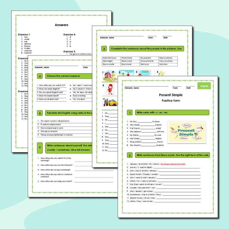 Present Simple Positive form