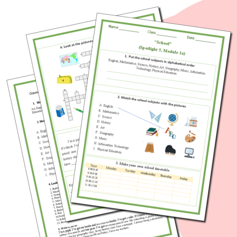 Задания для проверки лексики Spotlight 8 Module 1a