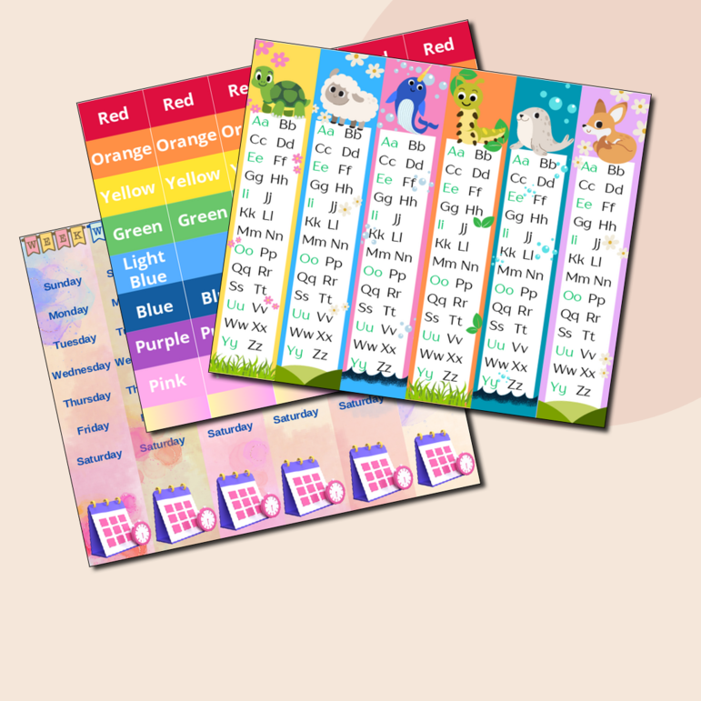 Карточки - вклейки в тетрадь. Alphabet. Numbers. Days of the week ...