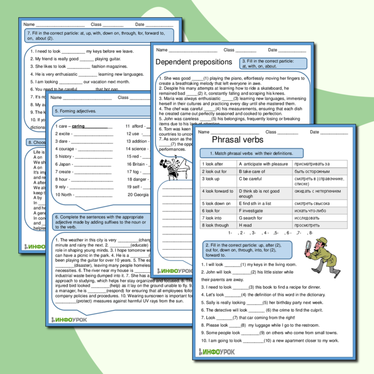 Фразовые глаголы. Use of English (Phrasal verbs look, dependent ...