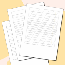 Лист в косую линейку, простую линейку, широкую линейку, с полями ...