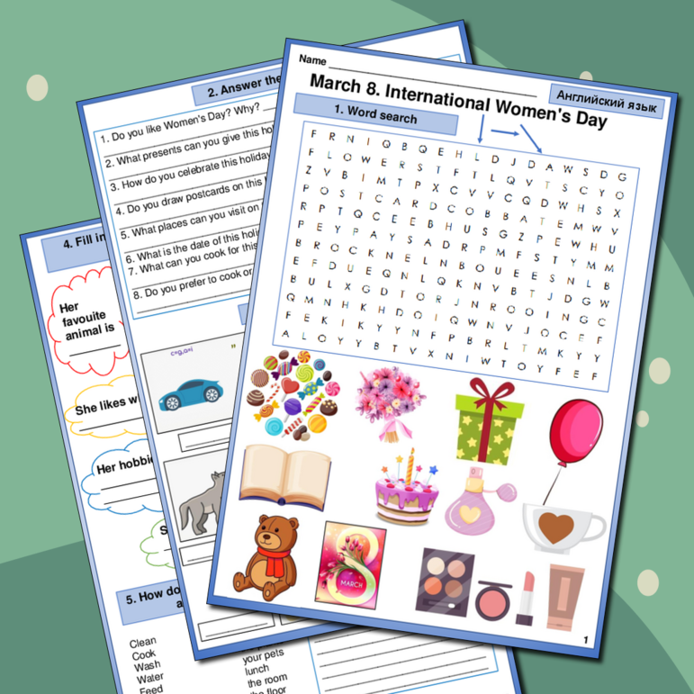 Рабочий лист по английскому языку «March 8. International Women's Day ...