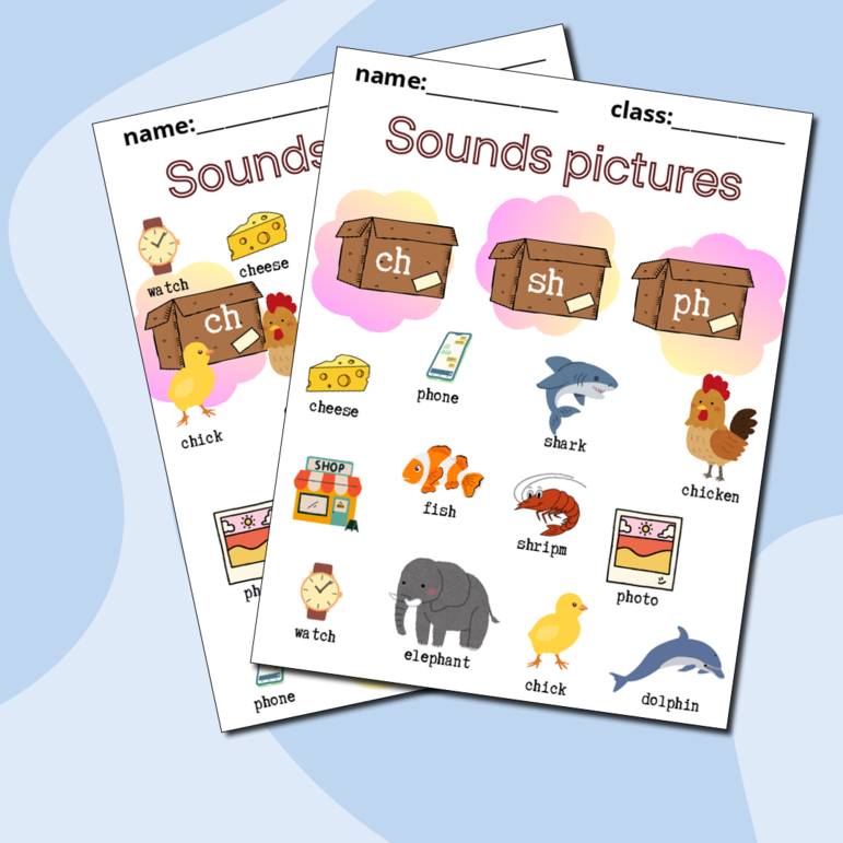 Рабочий лист по английскому языку "Буквосочетания ph, sh, ch" 2 класс.