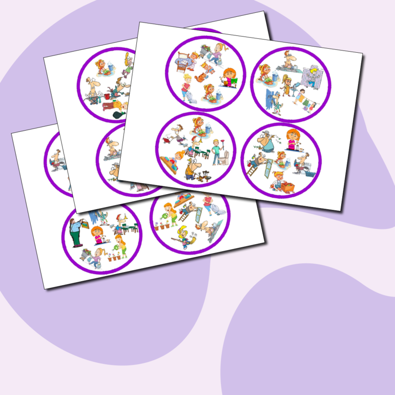 Household chores Dobble Игра-доббль по теме "Повседневные обязанности ...