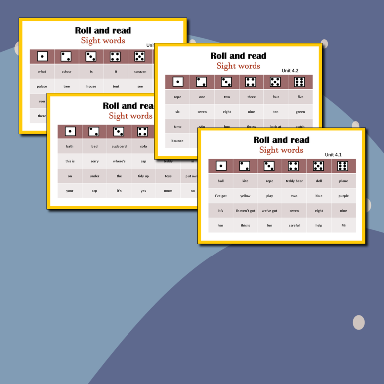 Roll and read."Sight words", units 4-6. "Визуальные слова". обучение чтению