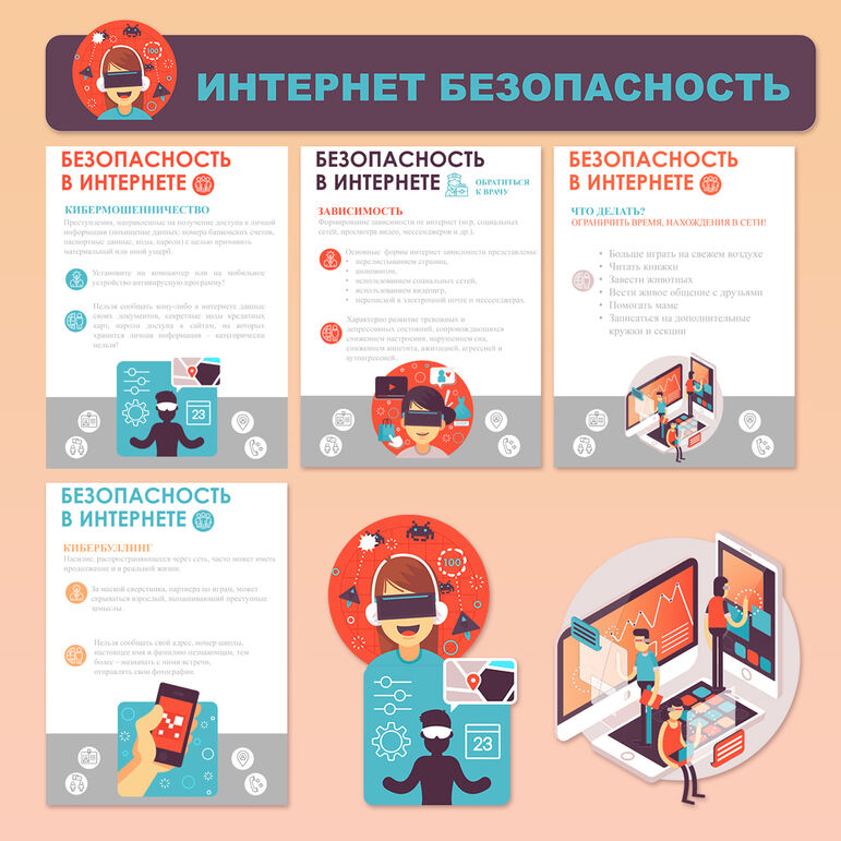 Уголок Интернет безопасность. Плакаты. Стикеры. PDF+PPTX. Уголок Интернет безопасность. Плакаты. Стикеры. PDF+PPTX.