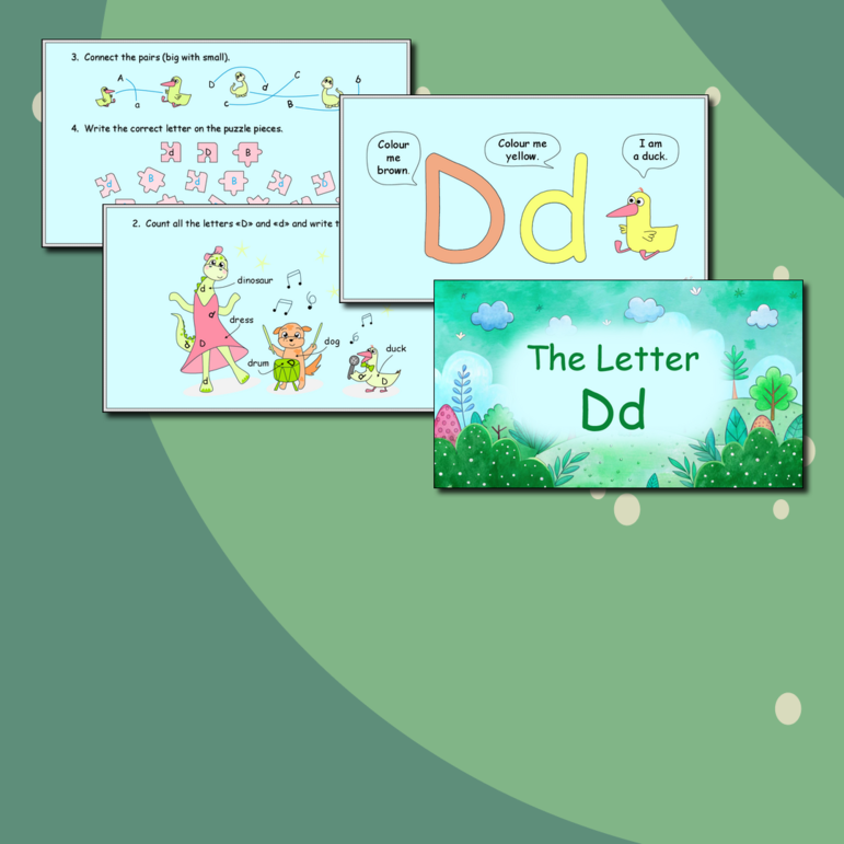 Рабочий лист по английскому языку «The letter Dd / Буква Dd» (с ...