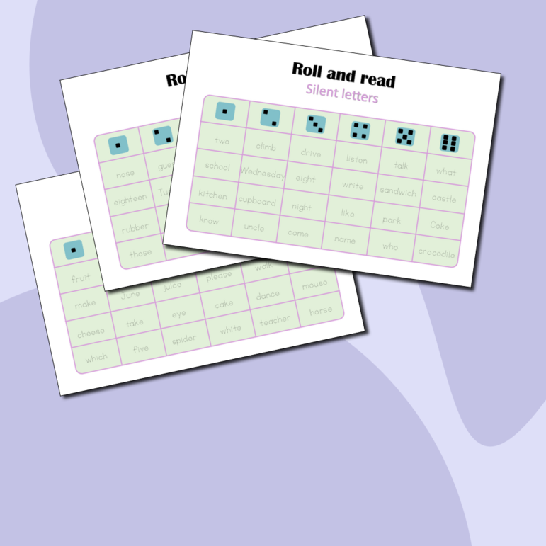 Roll and read "Silent letters". Слова с непроизносимыми буквами